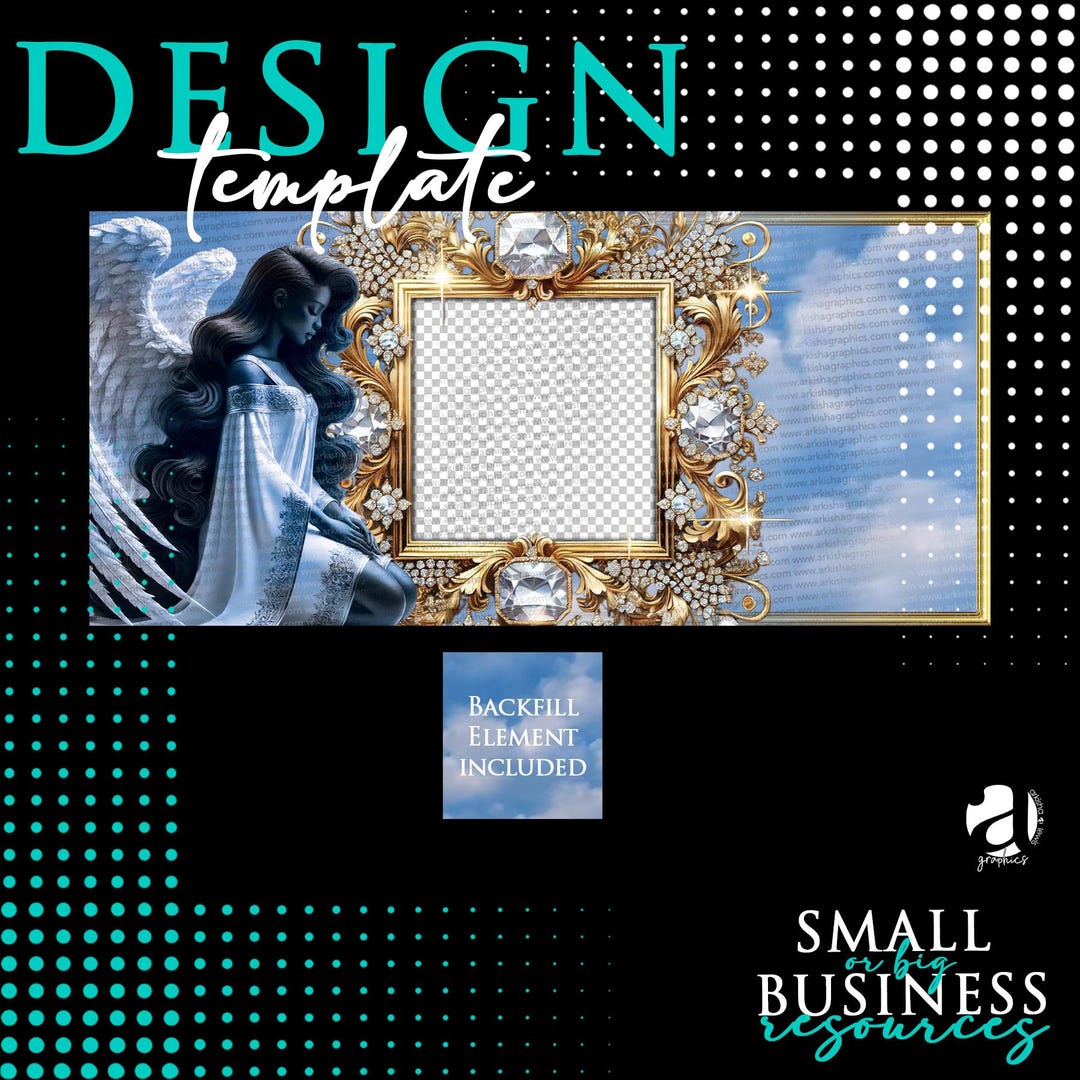 Angel Kneeling Casket Panel Background Template Editable Funeral ...