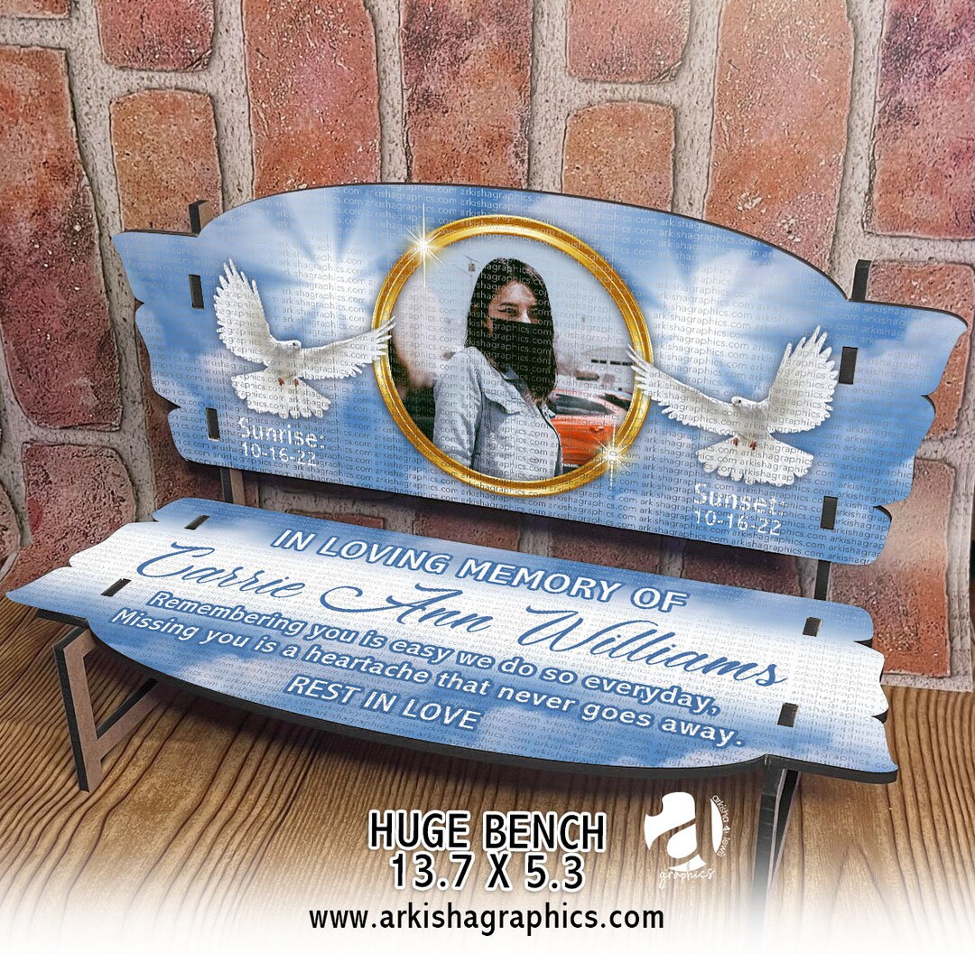 Circle Frame Dove, Huge 13.7" X 5.3" Digital Bench Design Template - Etsy