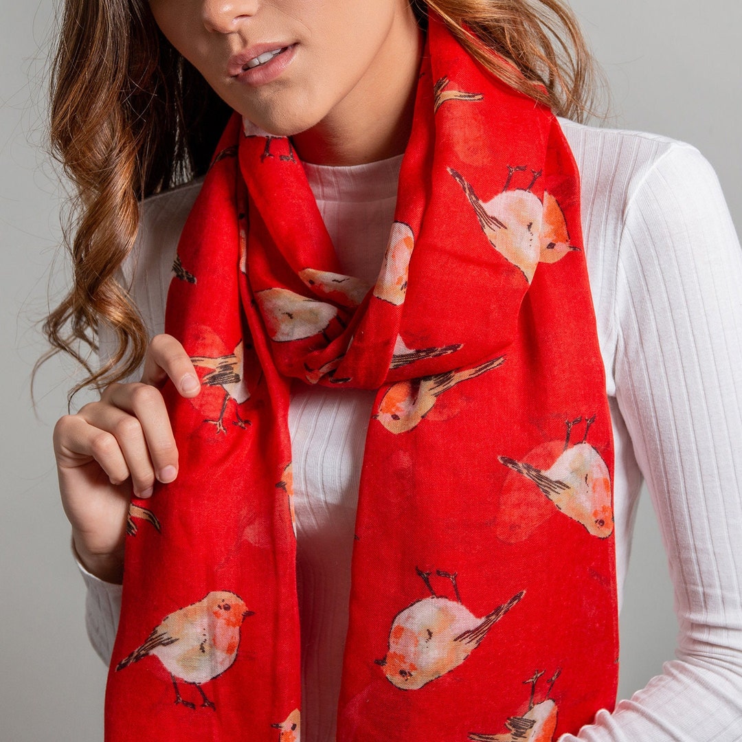 Red Robin Scarf Personalised Robin Scarf Personalized Mothers Day Gifts ...