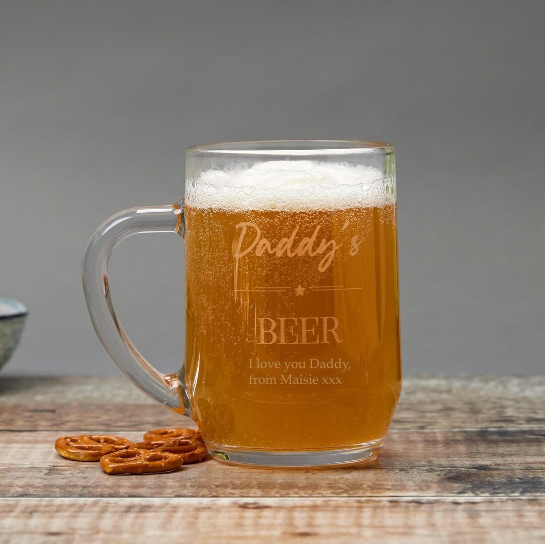 Personalized Beer Gifts for Dad Engraved Beer Glass Fathers Day Gift ...