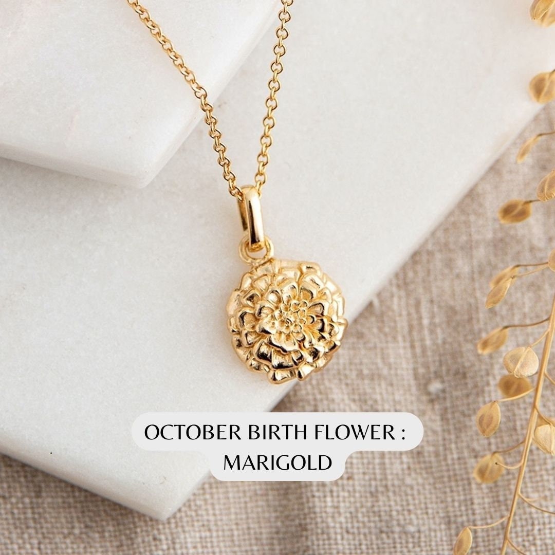 October Birth Flower Necklace | Birth Flower Jewelry Gift ...