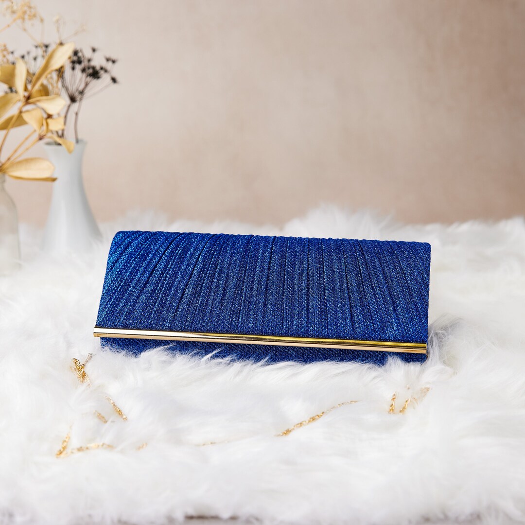 Blue Clutch Bag Personalized Gifts for Women Evening Bag With Engraved ...