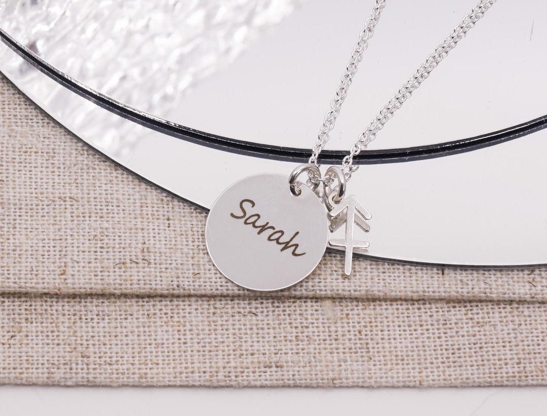 Custom Sagittarius Zodiac Necklace Sterling Silver Birthstone Birthday ...