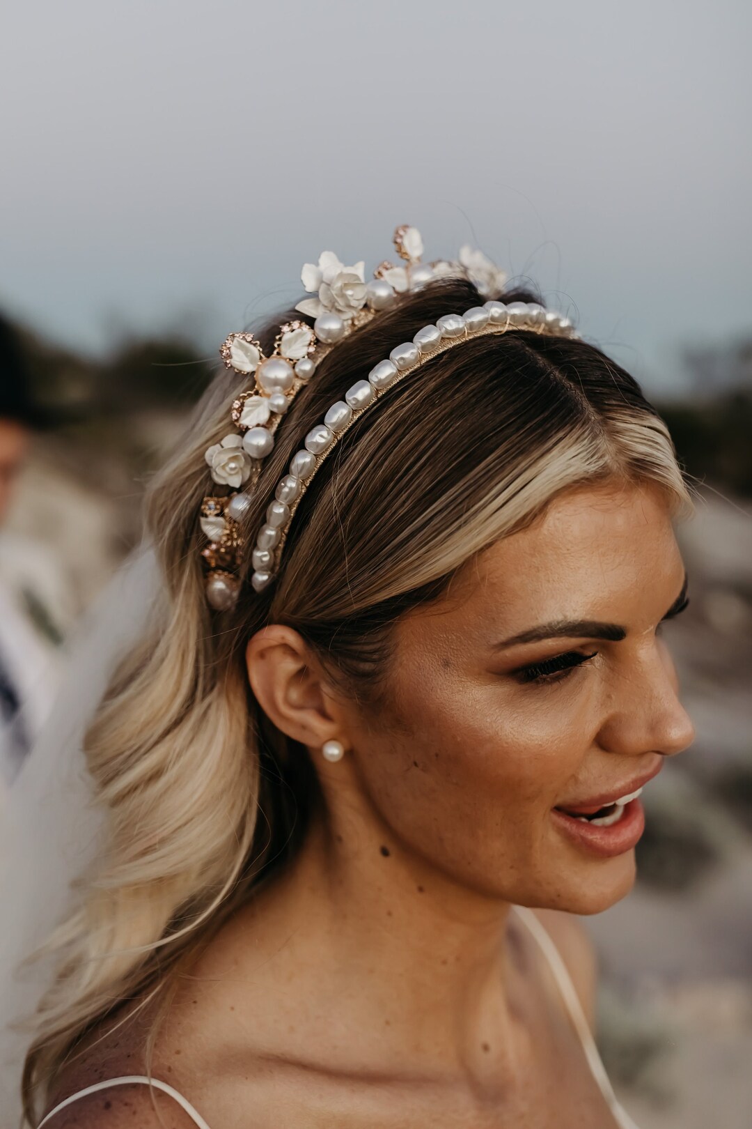 Pearl Wedding Crown, Gold Wedding Crown, Pearl Bridal Tiara, Pearl ...