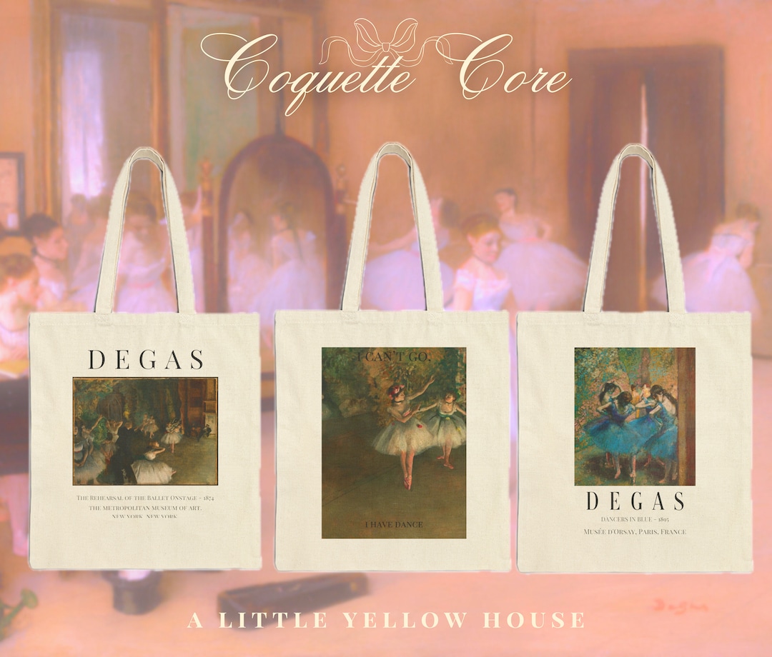Coquette Core: Degas Ballet Dancer Canvas Cotton Tote Bag Dance Bag ...
