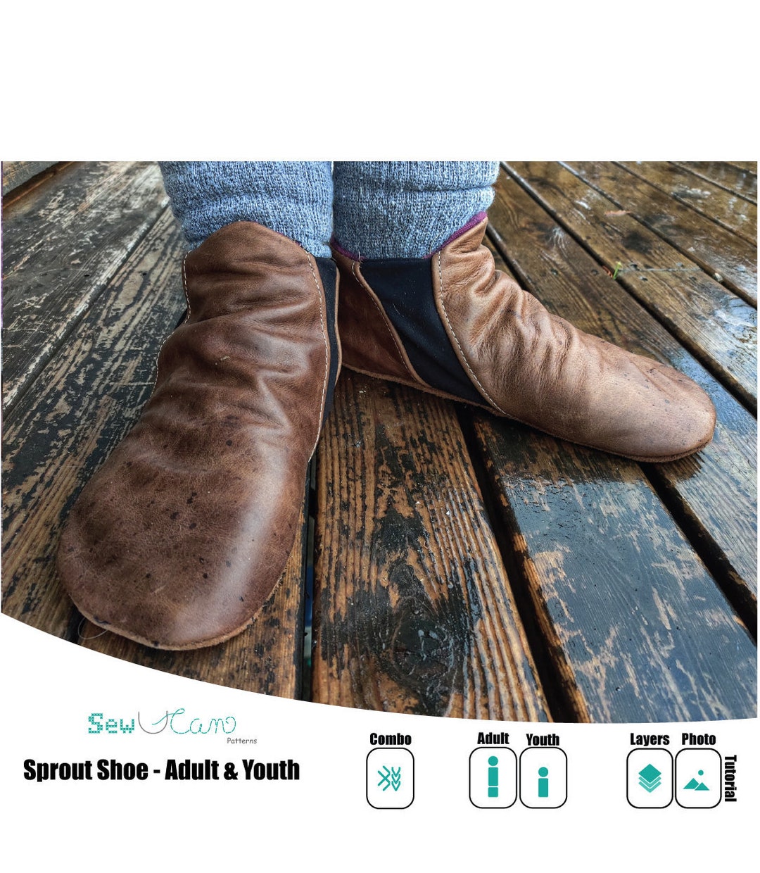 TEEN/ADULT Sprout Shoe PDF Pattern - Etsy