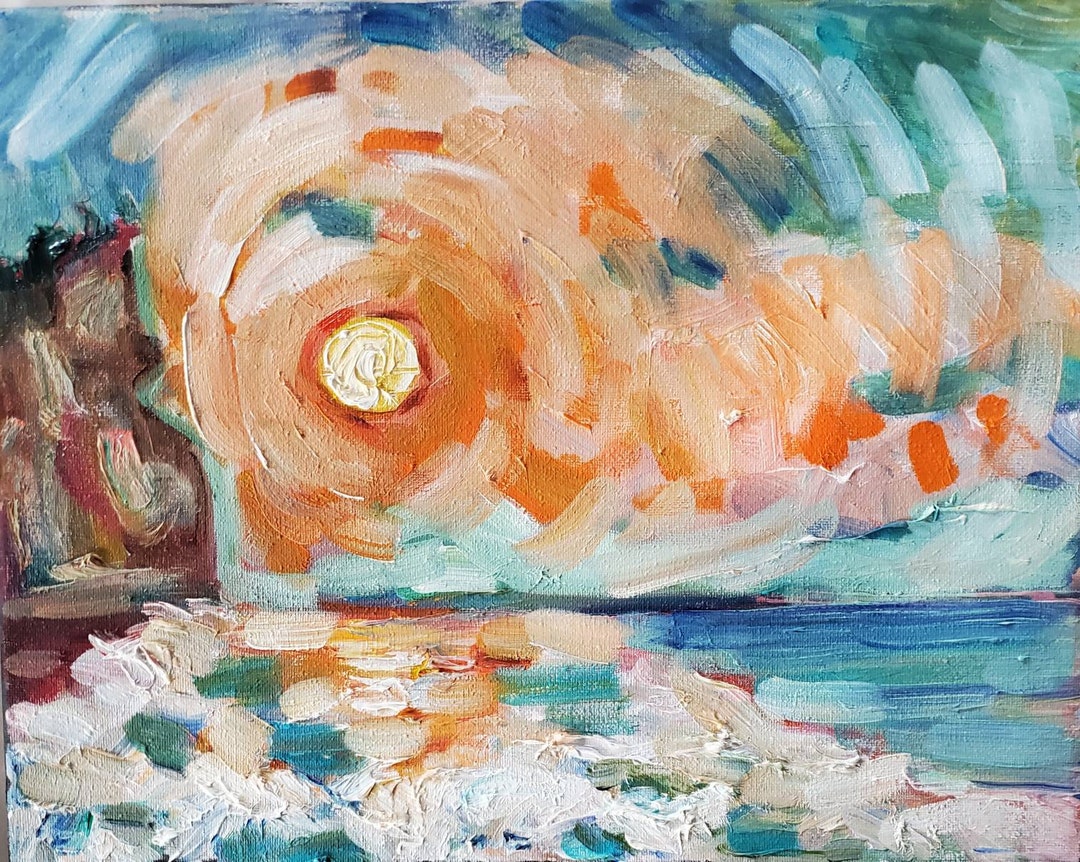 The Riptide Original Oil Painting, Pastel Art, Modern Art, Unframed ...