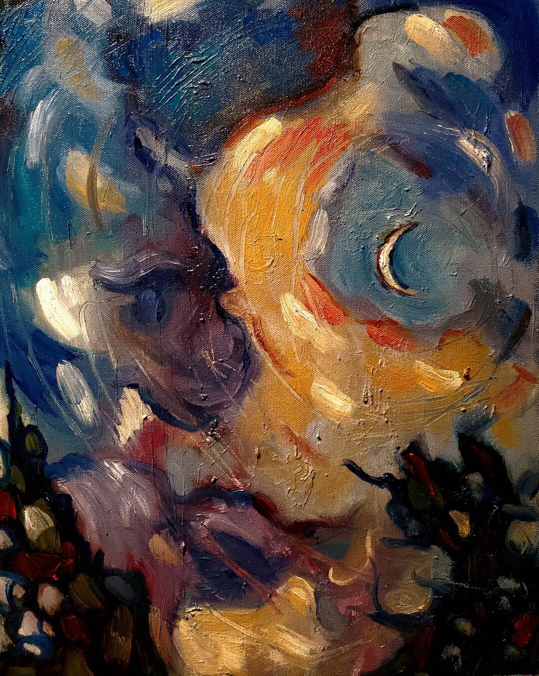 Crescent Moon Sky, Dramatic, Dragon, Sky Art, Celestial, Moon Painting ...