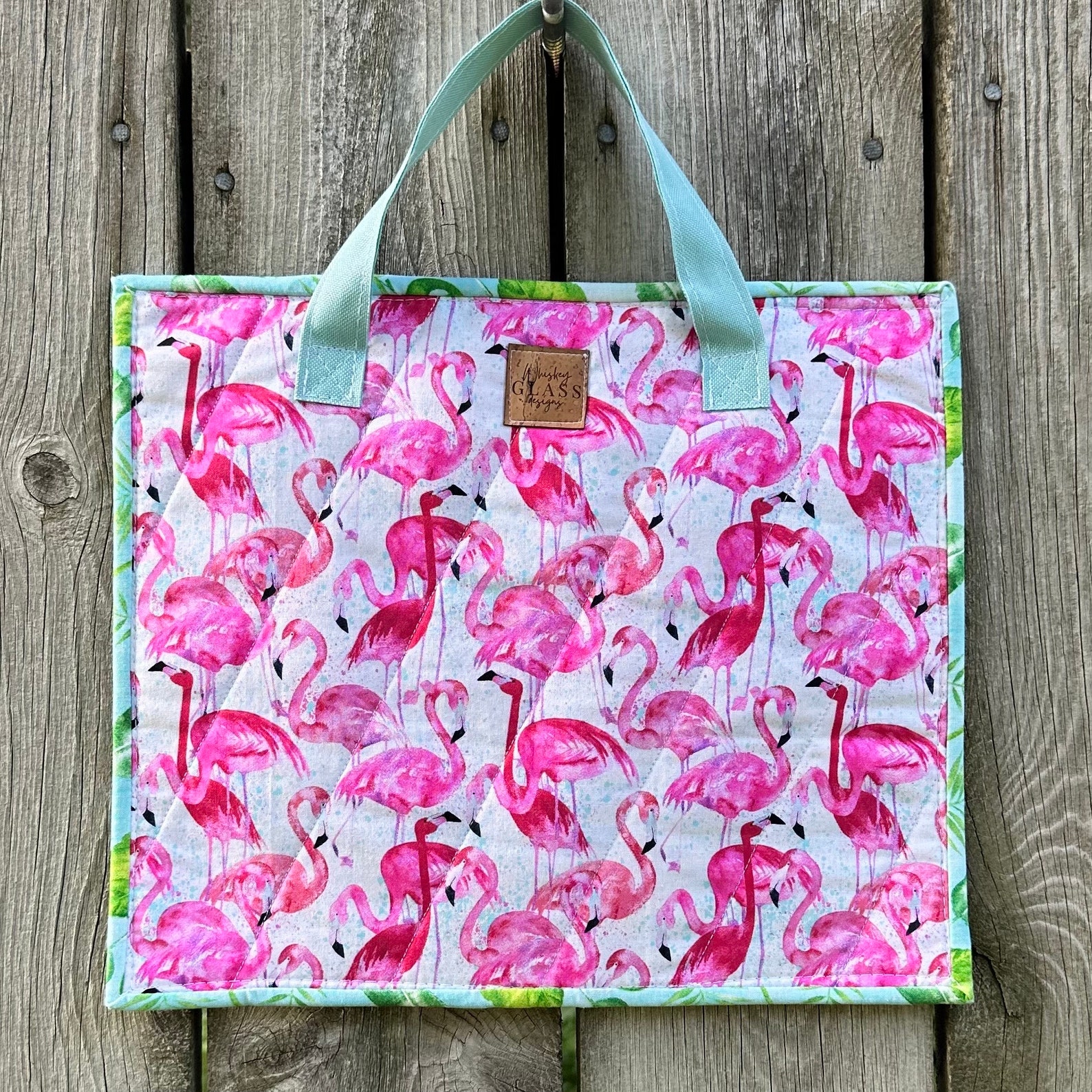 Medium Flamingo Vinyl Front Project Bag - Art Deco | Cross Stitch Bag ...
