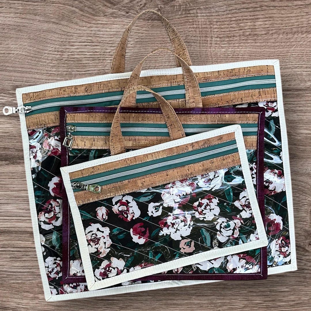 Trio of Vinyl Front Project Bags - | Cross Stitch Bag | Embroidery Bag ...