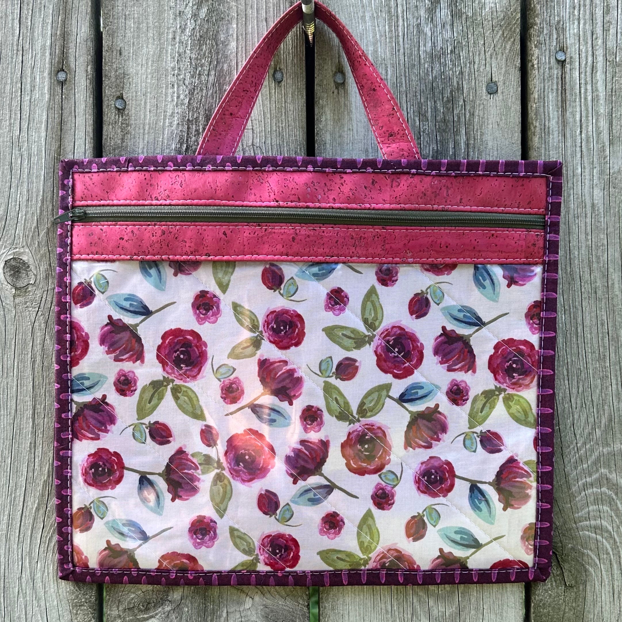 Medium Vinyl Front Project Bag - Floral | Cross Stitch Bag | Embroidery ...