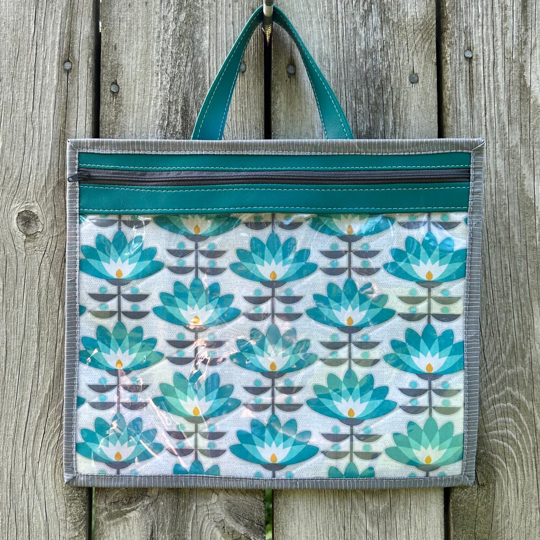 Medium Vinyl Front Project Bag - Art Deco | Cross Stitch Bag ...