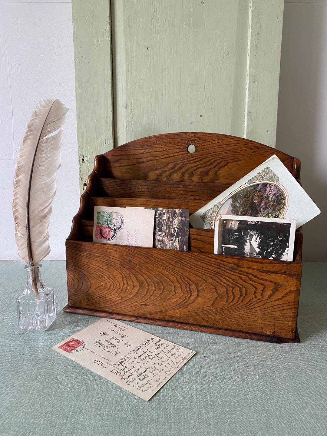 Vintage Letter Rack|oak Letter Rack|edwardian Letter Rack|letter Rack ...