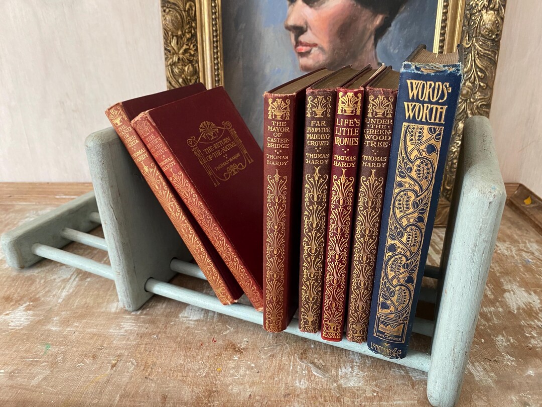 Vintage Book Stand|wooden Book Stand|pale Blue Book Stand|extendable ...