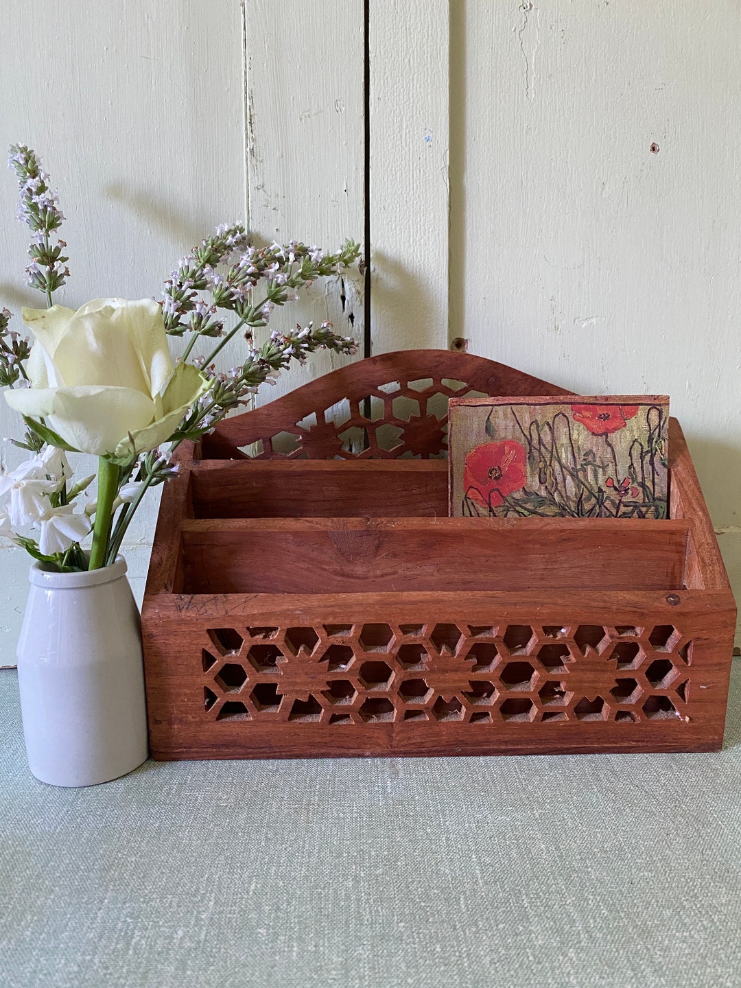 Vintage Letter Rackfretwork Letter Rackwooden Letter Rackletter Rack ...