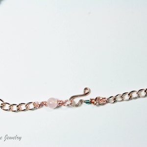 Rose Gold Colored Viking Knit Necklace With Beryl Stone Beads and Teal ...