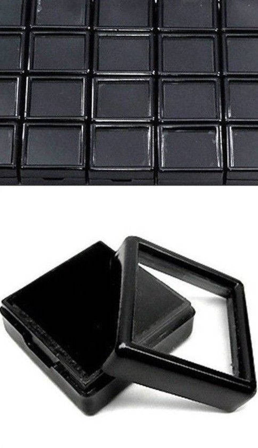 6x6cms 20pcs BLACK Gem Display Plastic Box Storage Container for ...