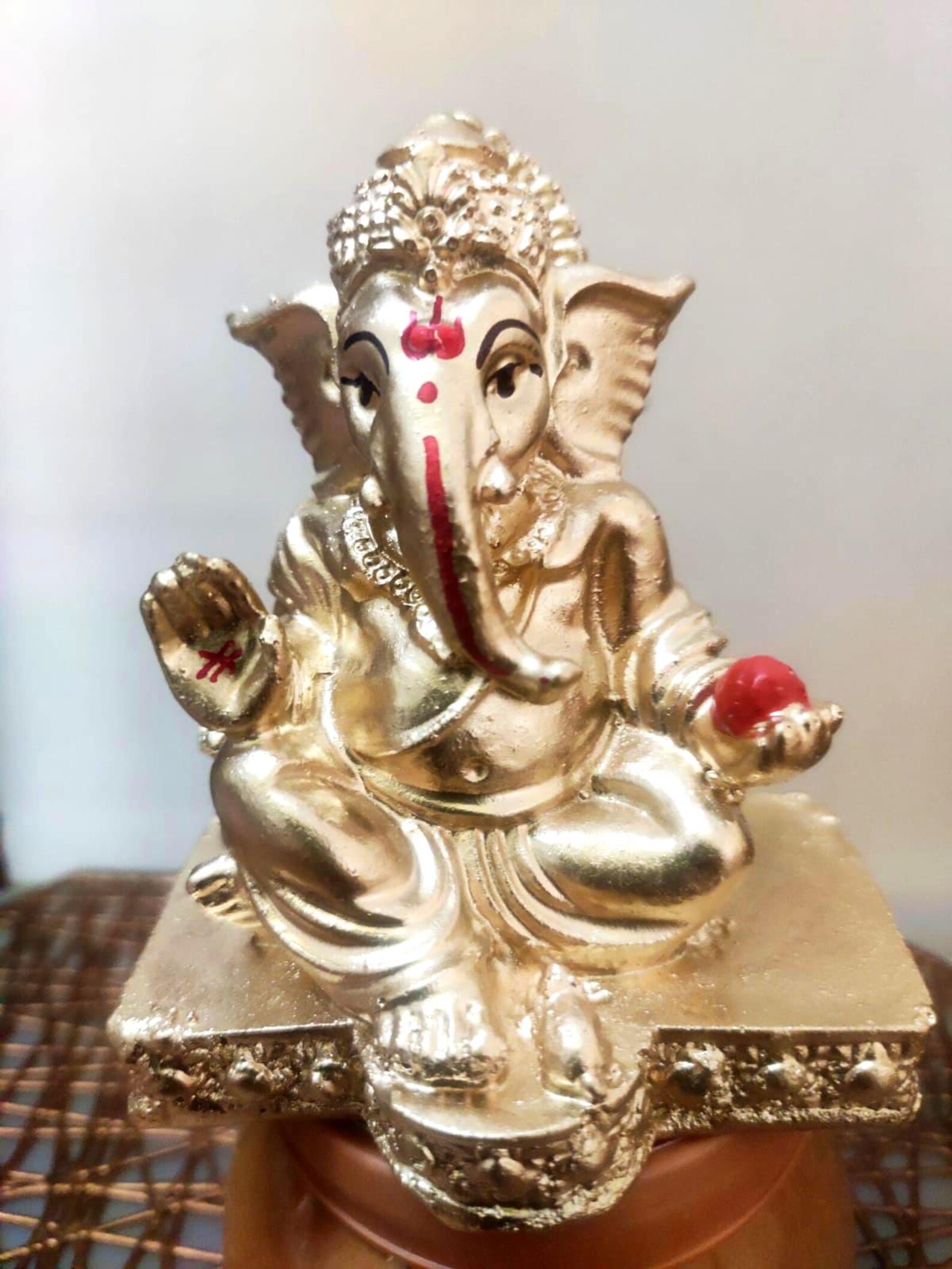 Mini Ganesha Statue: Handcrafted Car Dashboard Idol, Good Luck Figurine ...