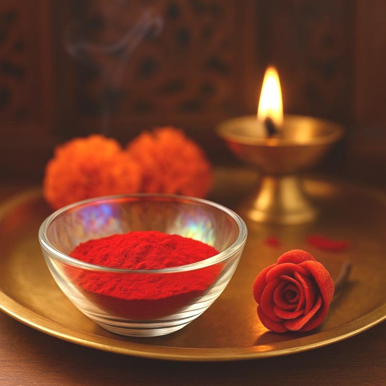 Pure Red Roli Kumkum Powder, Haldi Based, Pooja Tika - Etsy