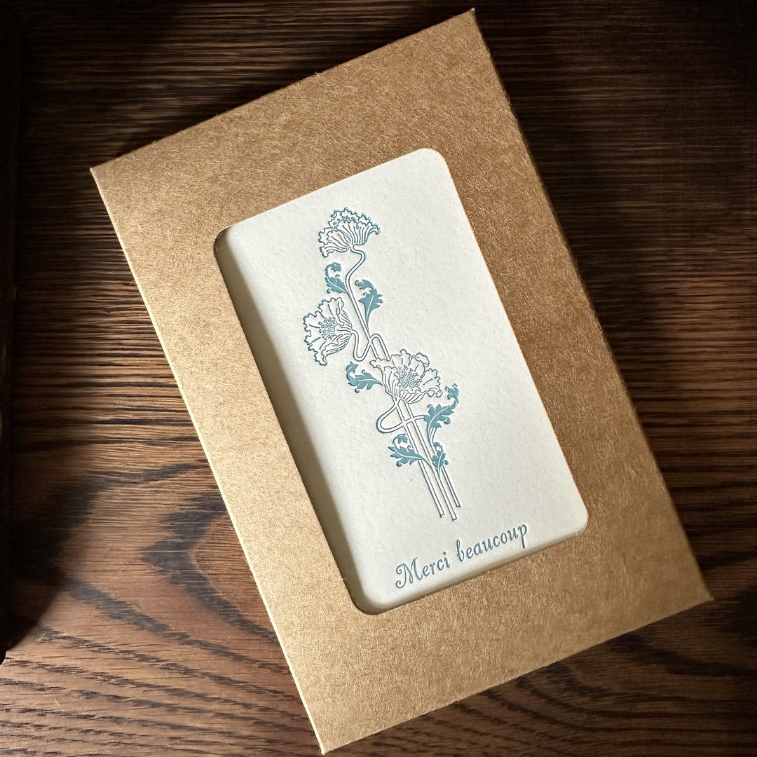 Merci Beaucoup 6 Pack of Note Cards With Envelopes - Etsy