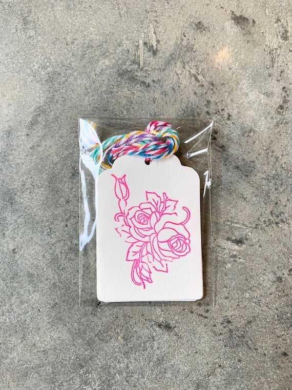 5pk Roses Gift Tags in Assorted Colours | Etsy