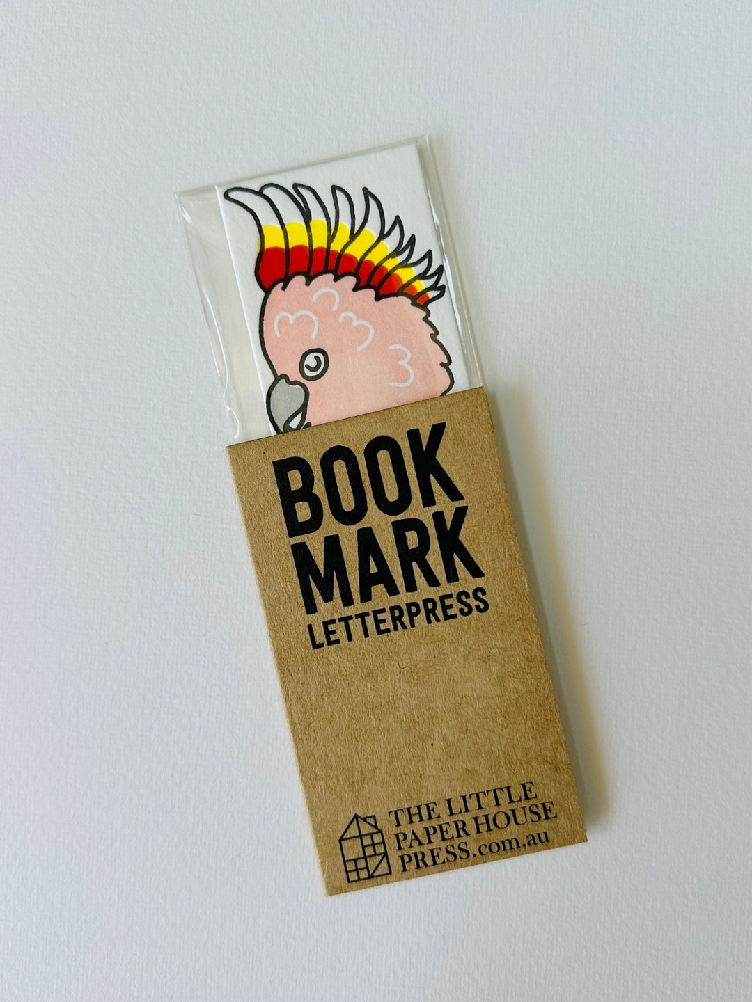 Pink Cockatoo Bookmark Letterpress - Etsy