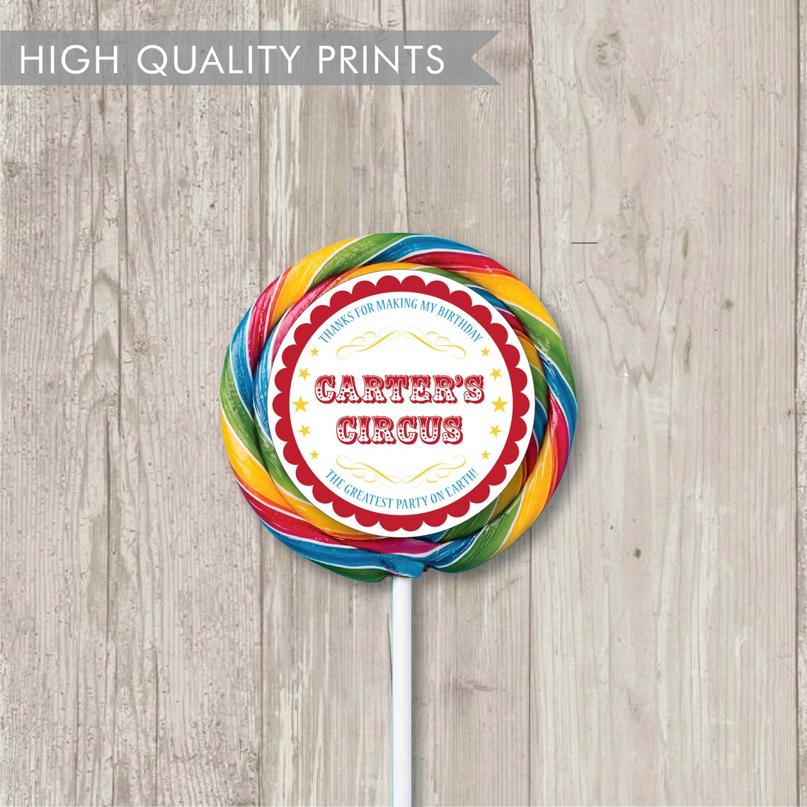Custom Circus Circle Labels 5 Childrens Carnival Birthday | Etsy