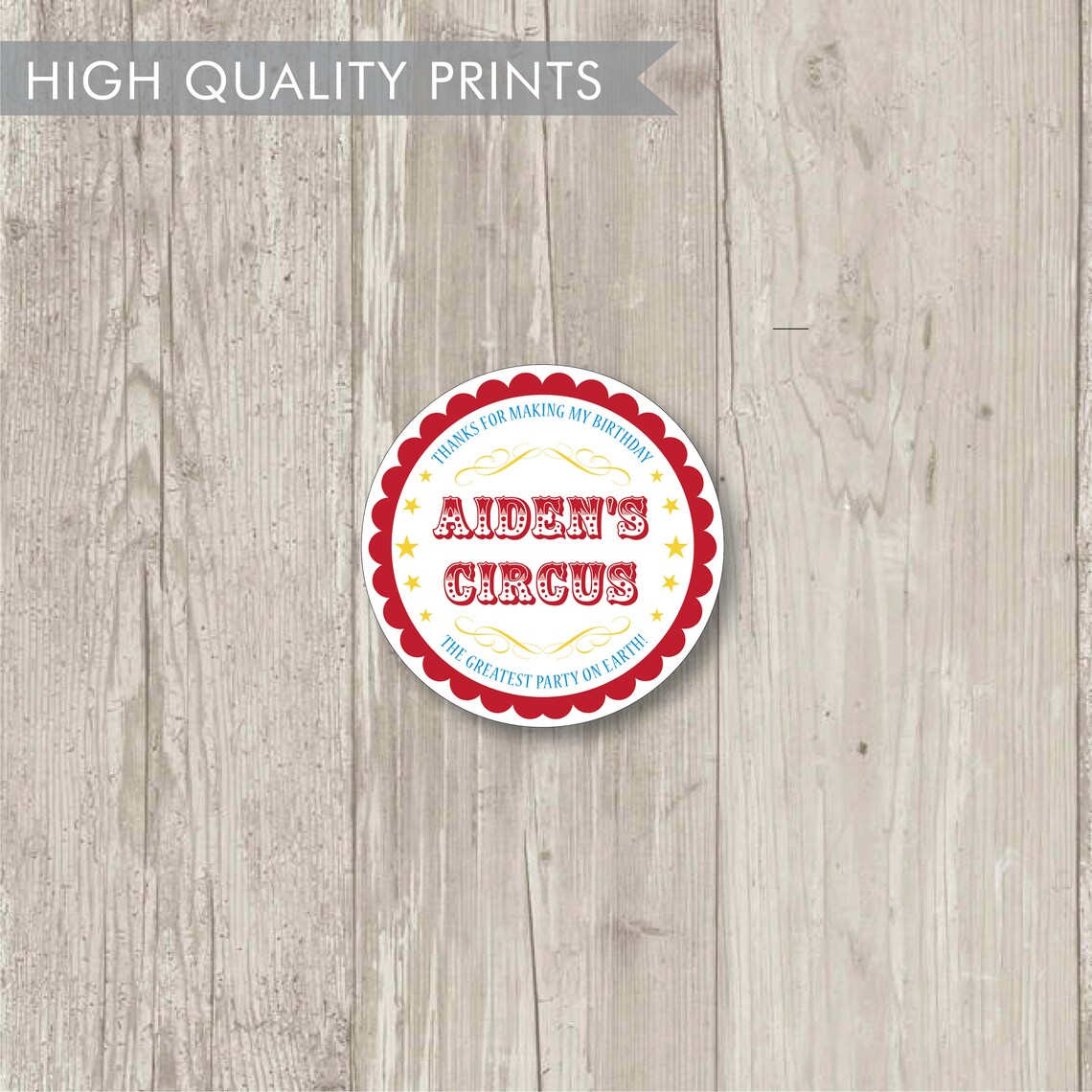 Custom Circus Circle Labels 5 Childrens Carnival Birthday - Etsy