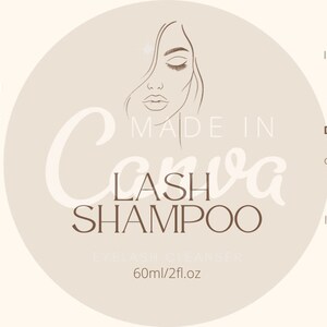Lash Shampoo Lash Bath Label Template CANVA Customizable - Etsy