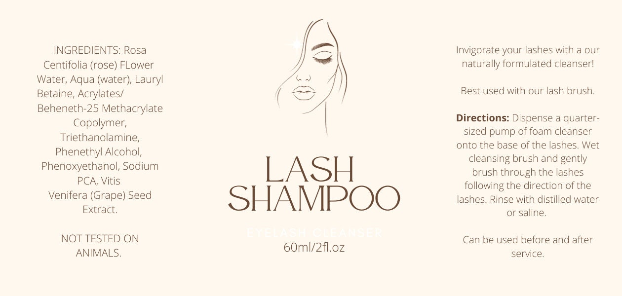 Lash Shampoo Lash Bath Label Template CANVA Customizable - Etsy