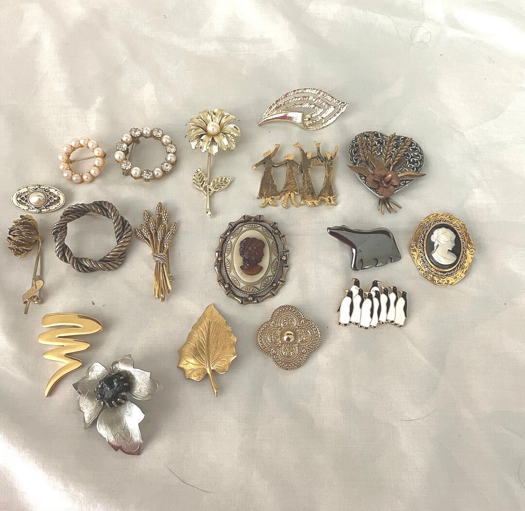 Large Lot of Vintage Pins and Brooches - Etsy