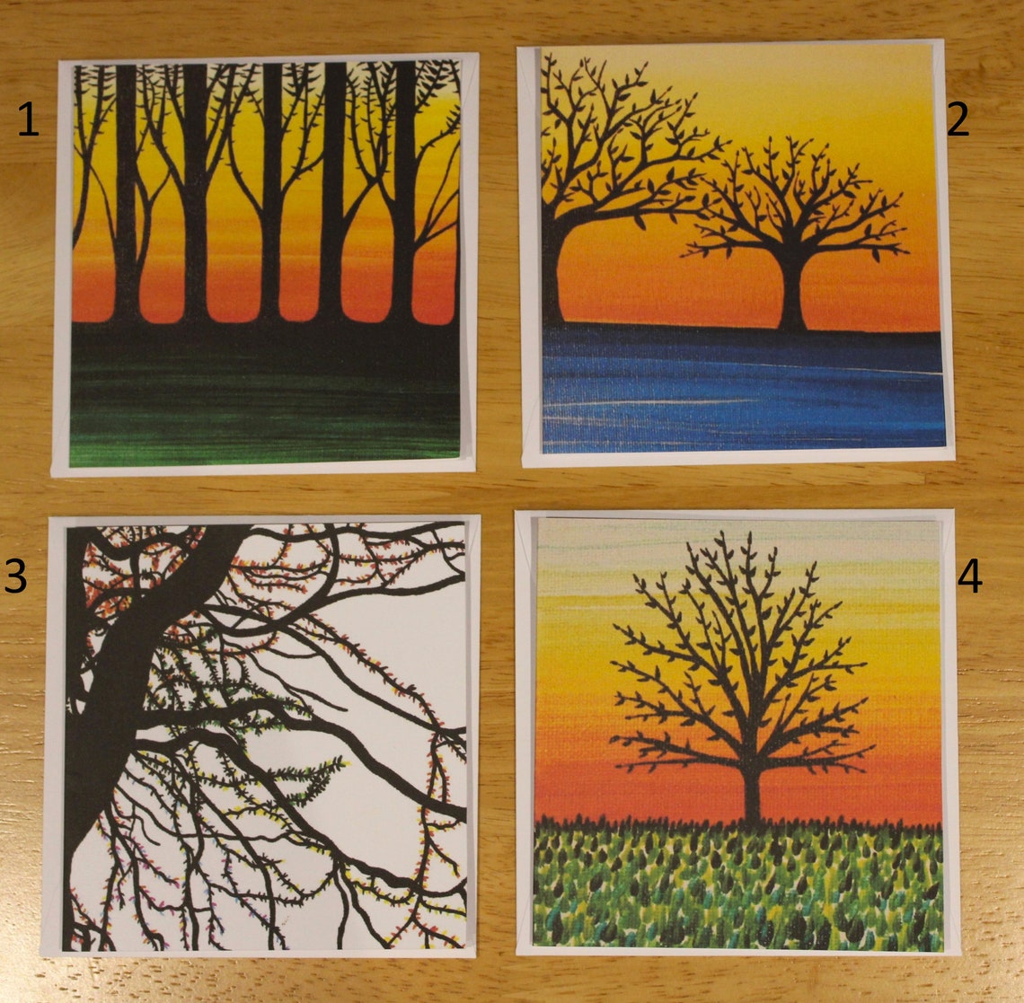 Pack of 4 Mix and Match Greetings Cards - Etsy