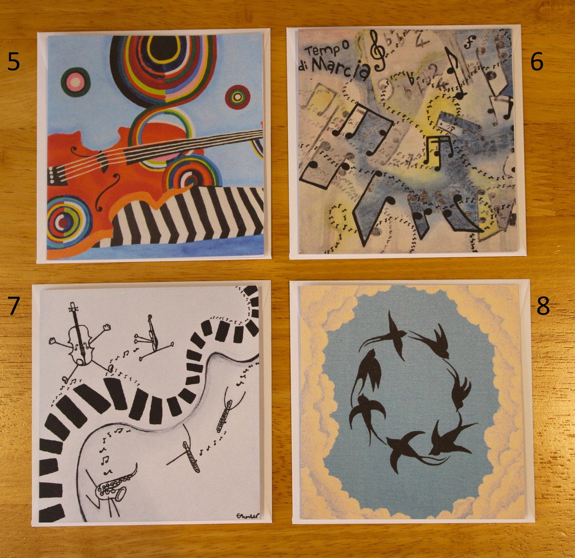 Pack of 4 Mix and Match Greetings Cards - Etsy