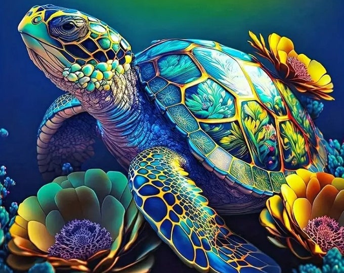 SEA TURTLE Diamond Art Craft Kit - Etsy