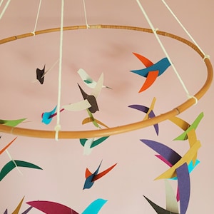 Nursery Decor Baby Mobile Baby Shower Gift Gift for Kids Rainbow Birds ...