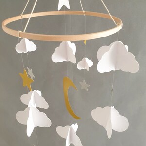 Baby Mobile Nursery Decor Nursery Mobile Baby Shower Room Decor Clouds ...