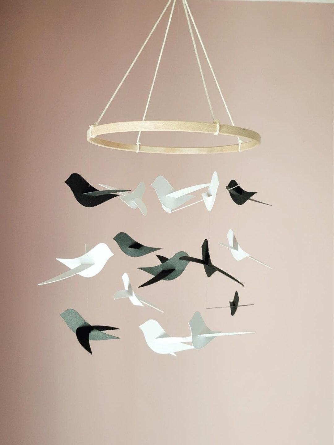 Colorful Bird Mobile - Handmade and Customizable Baby Mobile - Paper ...