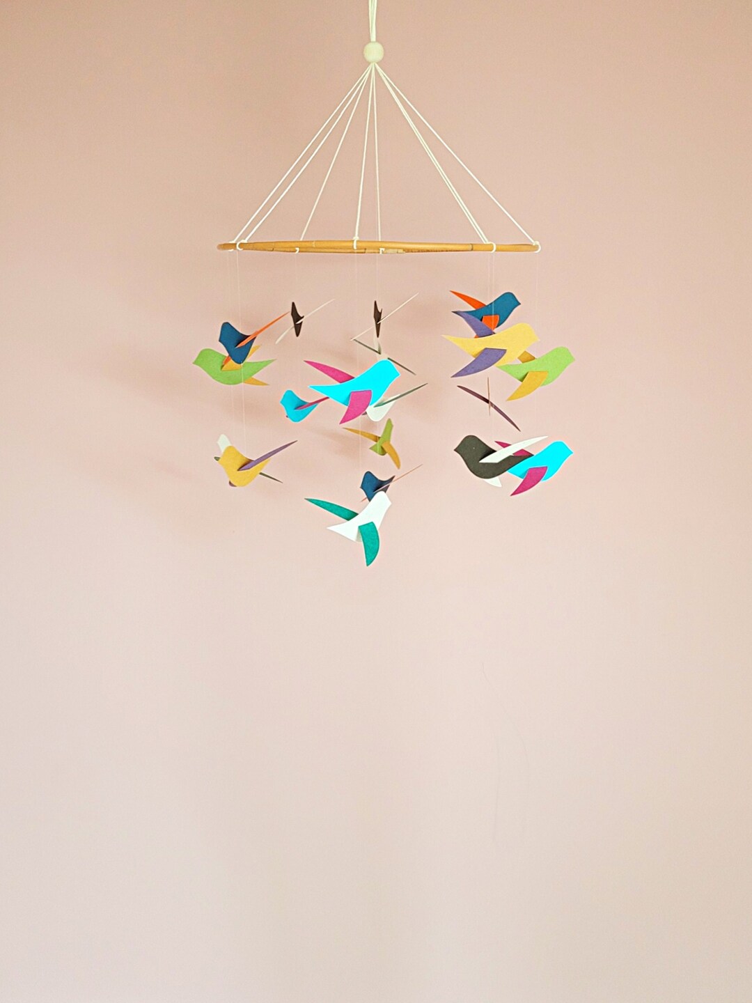 Nursery Decor Baby Mobile Baby Shower Gift Gift for Kids Rainbow Birds ...