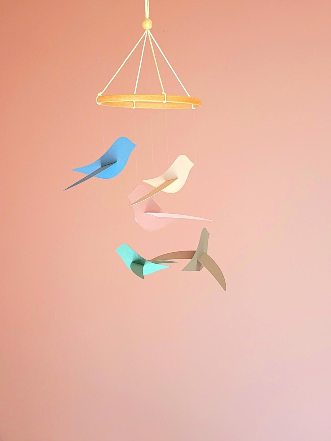 Baby Mobile Birds - Handmade Paper Bird Mobile - Eco Friendly Nursery ...