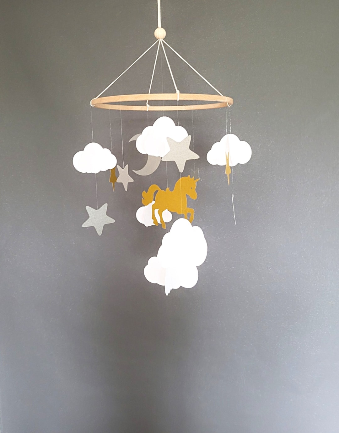 Baby Unicorn Mobile - Fairy Unicorn Stars - Cloud and Star Mobile in ...