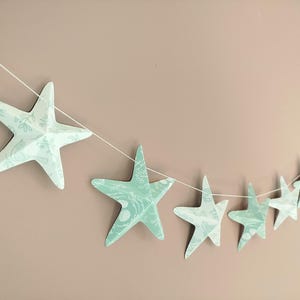 Handmade Gift White and Green Paper Star Garland - 122 Cm. - Etsy
