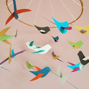 Nursery Decor Baby Mobile Baby Shower Gift Gift for Kids Rainbow Birds ...