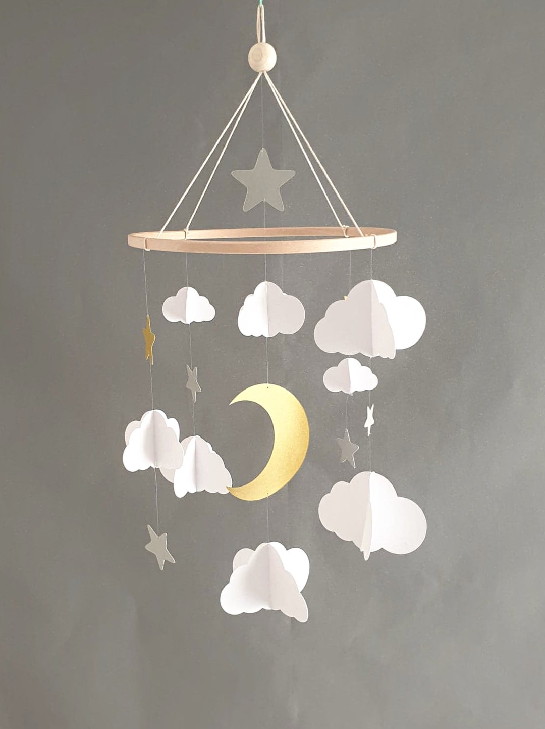 Baby Mobile Nursery Decor Nursery Mobile Baby Shower Room Decor Clouds ...