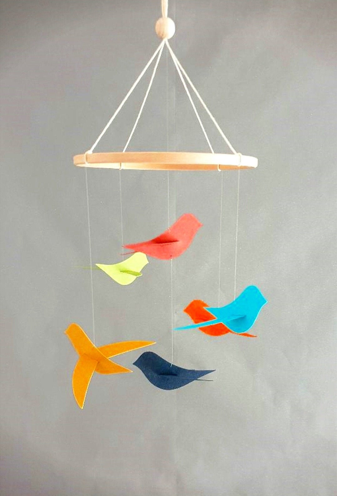 Nursery Decor Baby Mobile Baby Shower Handmade Gift 6 Bird 20x45cm. - Etsy