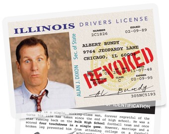 Al Bundy Drivers License ID Card Married With Children Prop - Etsy