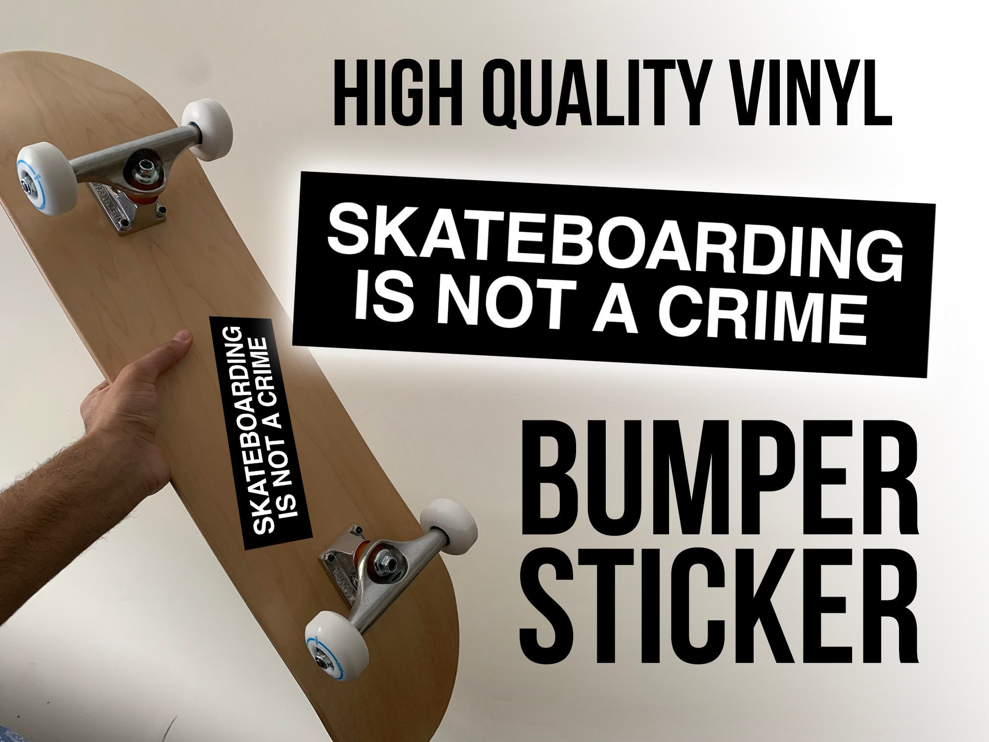 Skateboarding is Not A Crime Bumper Sticker Old School Skate Bumper ...