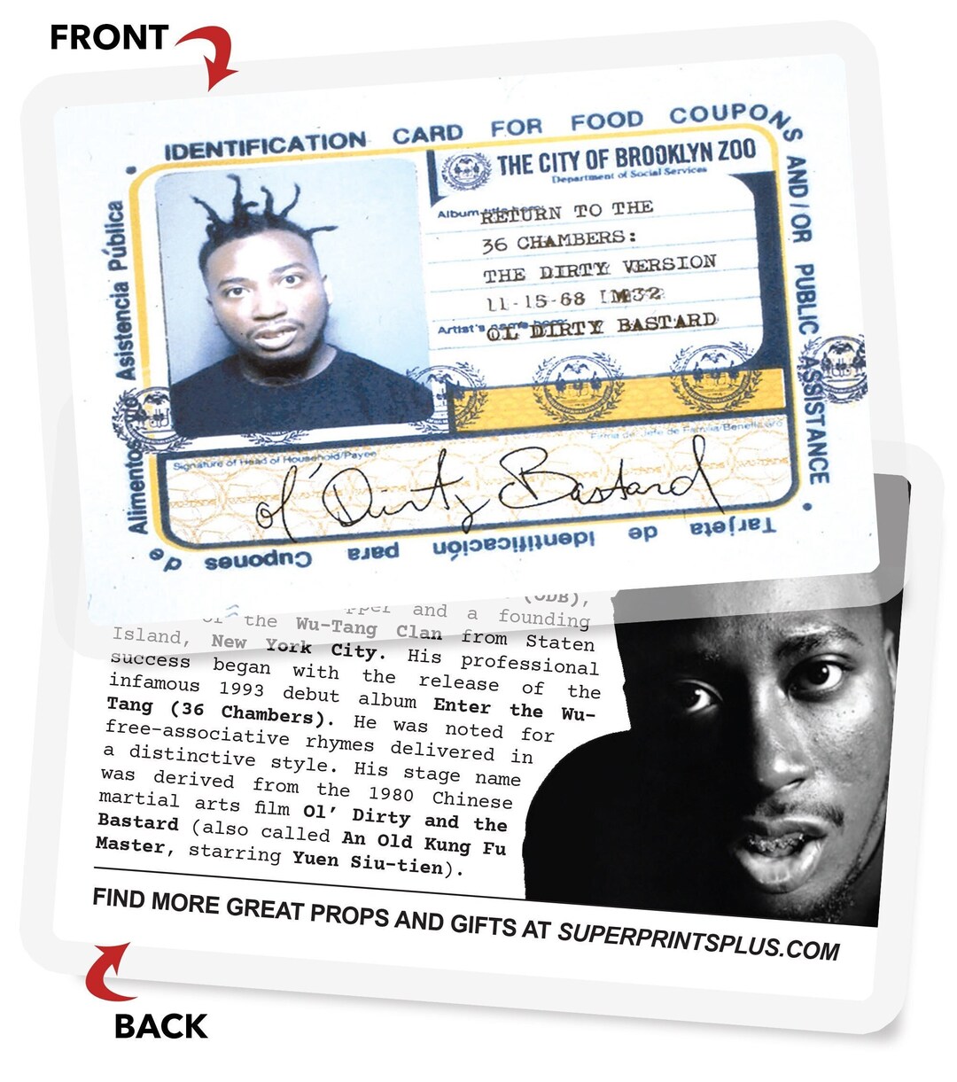 ODB ID Card Ol' Dirty Bastard ID Card Ol' Dirty Bastard Public ...