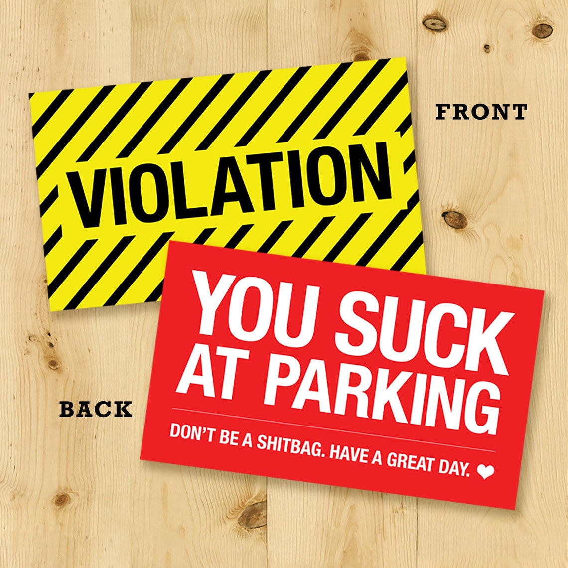 Fake Parking Ticket Violation Cards Car Bad Parking Lot Prank Joke Gag ...