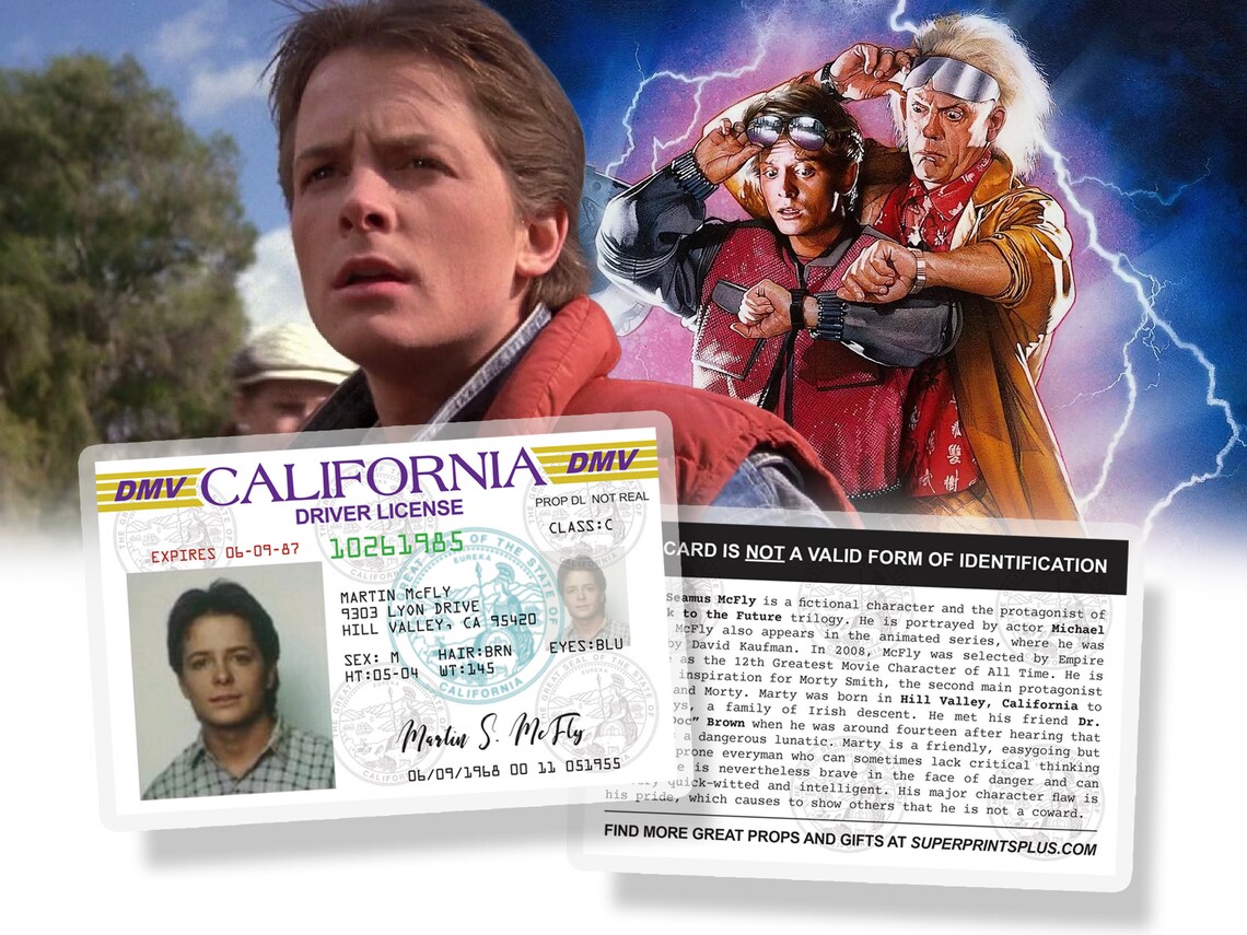 Marty Mcfly 1985 ID Card Back to the Future Movie Prop - Etsy