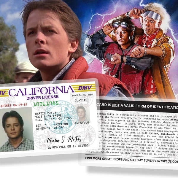 Marty Mcfly Drivers License - Etsy